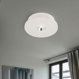 etc-shop - Deckenleuchte Gips weiß Küchenlampe Modern Deckenlampe verchromt, led 4W 200Lm warmweiß, DxH 16x4,5 cm