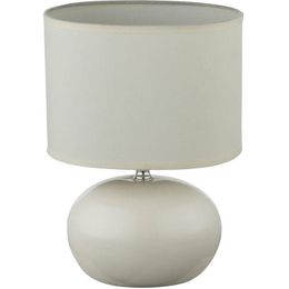 etc-shop Design Tisch Leuchte Keramik Wohn Ess Zimmer Textil Lese Lampe beige im Set inkl. led Leuchtmittel