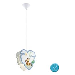 etc-shop Pendel Lampe Affen Motiv Kinder Zimmer Holz Schirm Tier Hänge Leuchte im Set inkl. led Leuchtmittel