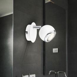 etc-shop Led Wand Strahler Lampe Wohn Zimmer Chrom Kugel Spot Leuchte verstellbar weiß