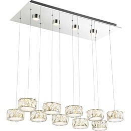 etc-shop Led Decken Pendel Hänge Lampe Chrom Leuchte Glaskristalle Spots Beleuchtung