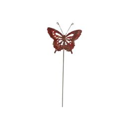TrendLine Metall Stecker Schmetterling 18 x 95cm Metall Rost/Rot Gartenstecker
