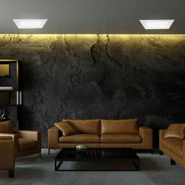 etc-shop - led Deckenleuchte quadratisch Einbaupanel Einbauleuchte weiß Wohnzimmerlampe Panel, Alu, 8W 720Lm kaltweiß, LxBxH 12x12x2 cm, 2er Set