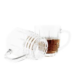 Almina Mira 6er-Gläser Set mit Henkel Teeglas Kaffeeglas Transparent mit Design
