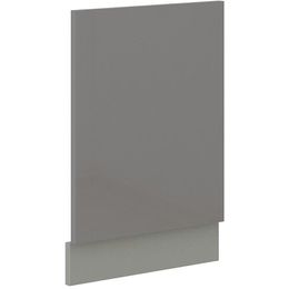 Frontblende Geschirrspüler integriert 45 cm Grau Hochglanz Küche Grey Bianca