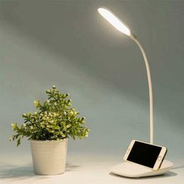 Dimmbare Led-Tischlampe Wiederaufladbare Augenschutz-Leselampe Schreibtischlampe Led-Touch-Buchlampe 3 Helligkeitsstufen mit 360°-Drehung - Minkurow