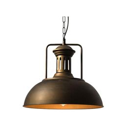 Pendelleuchte Dome, Vintage Metall Hängelampe im Industri Stil, Ceiling Lampe mit Lampenschirm für Wohnzimmer Esszimmer Restaurant Bar Coffee (Kupfer)