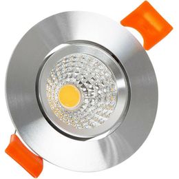 LEDKIA - LED-Downlight Strahler 5W cob Schwenkbar Rund Silber Schnitt ø 55 mm CRI90 Expert Color No Flicker Kaltes Weiß 5000K 45º