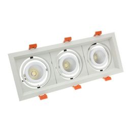 Efectoled - led Downlight Einbaustrahler 3x10W cree-cob Schwenkbar Madison (ugr 19) Schnitt 295x110 mm 5000K Kaltweiß