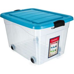 Kunststoffbehälter mit Rollen, Aufbewahrungsbox aus Kunststoff, Organizer mit Deckel, Clipbox - Kadax