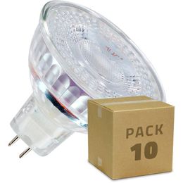 LEDKIA - 10-Pack LED-Glühbirnen GU5.3 MR16 smd Glas 12V 38º 5W Kaltes Weiß 6000K - 6500K