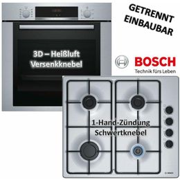 XXL-Einbaubackofen mit Gas-Kochfeld autark 60cm 3D-Heißluft Teleskopauszug - Bosch