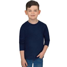 TRIGEMA T-Shirt TRIGEMA Langarmshirt aus 100% Baumwolle (1-tlg), blau