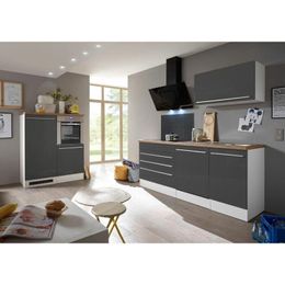 respekta - Küche Küchenzeile Leerblock Einbauküche Grau Gabriel 320 cm Premium