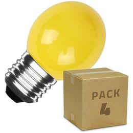 LEDKIA 4er Pack LED-Lampen E27 G45 3W Gelb Einfarbig Gelb
