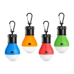 Kinsi - Campinglampe, 4 Stück LED-Campinglaterne mit Haken, tragbare Campingzeltlampe