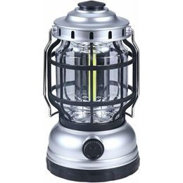 Qiedie - Tragbare Retro-LED-Campingleuchte, tragbare Campinglampe, Outdoor-Campinglaterne, tragbare Campinglampe, Nachtlampe (Silber)