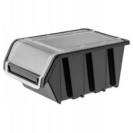 KADAX Stapelkiste mit Deckel, Lagerbox aus PP Kunststoff, Sichtlagerbox in verschiedenen Größen und
