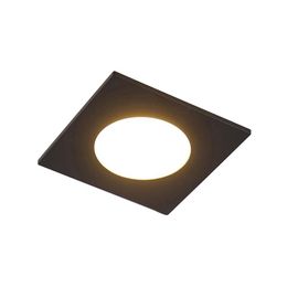 Qazqa Modernes Einbaustück schwarz inkl. led 3-stufig dimmbar IP65 - Einfach - Schwarz