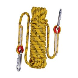 Outdoor-Kletter-Sicherheitsseil, Reißfestes Bergsteiger-Rettungsseil, 12 mm Durchmesser Seil zum Wandern (Gelb 30m) - (Gelb 30m) - Rhafayre