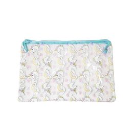 Meditrade GmbH Trade Shop Traesio - transparente clutch bag hellblau einhorn fantasy make-up tasche frauen schönheit fall