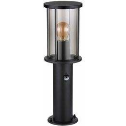 Globo Stehleuchte Wegleuchte Gartenlampe Außenleuchte mit Bewegungsmelder, Edelstahl Glas rauch, E27, h 45 cm