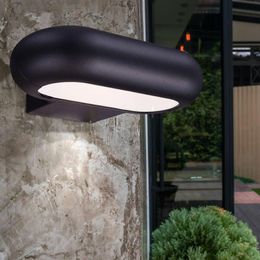 Globo - Wandleuchte Außenlampe Fassadenleuchte led Haustürlampe abwärts leuchtend, Aluminium grau, BxH 22x5,6 cm