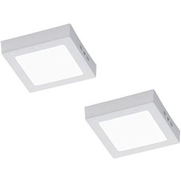 Trio Leuchten - LED-Deckenleuchte im 2er Set, Aluminium weiß, Acryl weiß, 17x17 cm