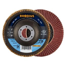Rhodius Abrasives - rhodius lsa F1, 10 Stück, 115 mm, Korn 60, Fächerscheibe