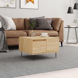 Couchtisch,Sofatisch Kaffeetisch, Wohnzimmertisch im Industrie-Design Sonoma-Eiche 55x55x36,5 cm Holzwerkstoff -FV64839 - Braun