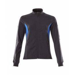 Sweatshirt accelerate mit Zipper, Damen 18494 Gr. l schwarzblau/azurblau - schwarzblau/azurblau - Mascot
