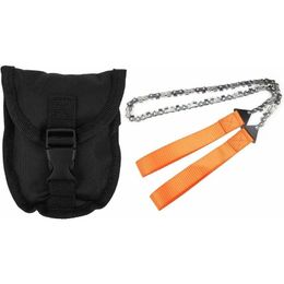 Outdoor Taschenkettensäge 11 Zähne Taschenkettensäge Survival Slide Handsäge Kette zum Holzschneiden Orange - Minkurow