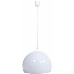 Neuwertig] Pendelleuchte HHG 655, Hängelampe Hängeleuchte Lampe, ø 40cm Schirm, Kunststoff weiß