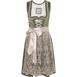 Marjo Dirndl "Lotte", Herz-Ausschnitt, Spitzenschürze, für Damen, grün, 38