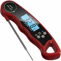 RHAFAYRE Küchenthermometer, Fleischthermometer, Sofortablesung in 3 Sekunden, zum Kochen, Backen, Flüssigkeiten, Süßigkeiten, Grillen, Rot