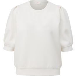 s.Oliver Sweatshirt, 3/4-Arm, Scuba, für Damen, weiß, 38