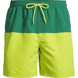 Manguun Badeshorts, Blockstreifen, Gummibund, für Herren, grün, M