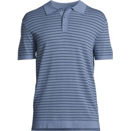 Manguun Poloshirt, Streifen, für Herren, blau, XL