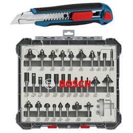 Bosch - 30tlg. Fräser-Set Fräser Nutfräser Bündigfräser 8mm Schaft + Cutter-Messer