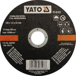 Yato Trennscheibe für Edelstahl / inox Metall Stahl Flexscheibe für Winkelschleifer +125x1.2x22mm