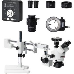 Mustool 3.5X 7X 45X 90X Dual Boom Stand Zoom Simul Focal Trinocular Stereo Microscope + 41MP Kameramikroskop für industrielle PCB-Reparatur