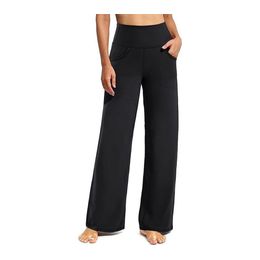 ZWY Loungepants Activewear-Hosen für Damen mit Taschen Jogginghose Hohe Taille Yogahose Weites Bein Straighthose Bauchkontrolle Schlaghose