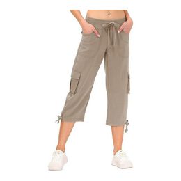 ZWY Loungepants Hosen Damen Sommer Cargohose 3/4 Lange Hosen Capri Freizeithose Outdoorhose Wanderhose mit Mehrfach-Taschen