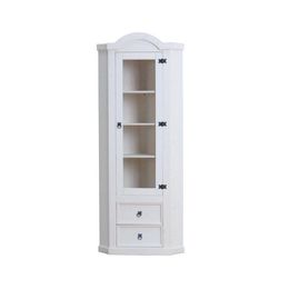 ebuy24 Vitrine New Mexico Eckschrank mit 1 Glastür und 2 Schublad