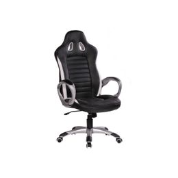 AMSTYLE Bürostuhl Bürostuhl SPA Leder Optik Schwarz Gaming Chefsessel mit Armlehne