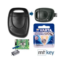 mt-key Auto Schlüssel Reparatur Gehäuse + 1x Mikrotaster + VARTA CR1220 Knopfzelle