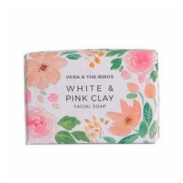 Vera & The Birds Feste Duschseife WHITE & PINK CLAY facial soap 100 gr