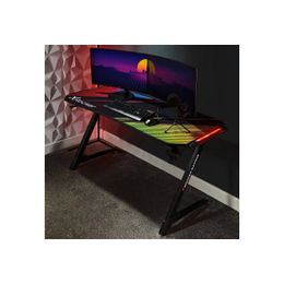 X Rocker Schreibtisch Jaguar Aluminium Gaming Tisch mit sound-reaktiver RGB-Beleuchtung