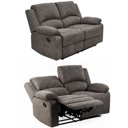 luma-home 2-Sitzer 15130, Sofa mit halbautomatischer Relaxfunktion 148 cm breit
