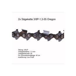Oregon Ersatzkette 2 Stück Oregon Sägekette 3/8P 1.3 mm 55 TG Ersatzkette